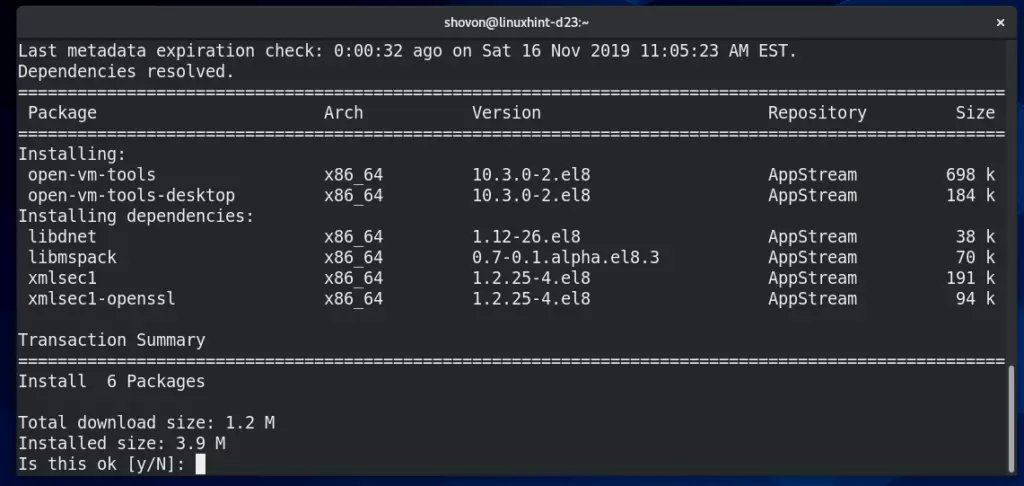 CentOS/RHEL 8 VMware виртуал машин дээр VMware хэрэгслийг хэрхэн суулгах талаар 7056_3