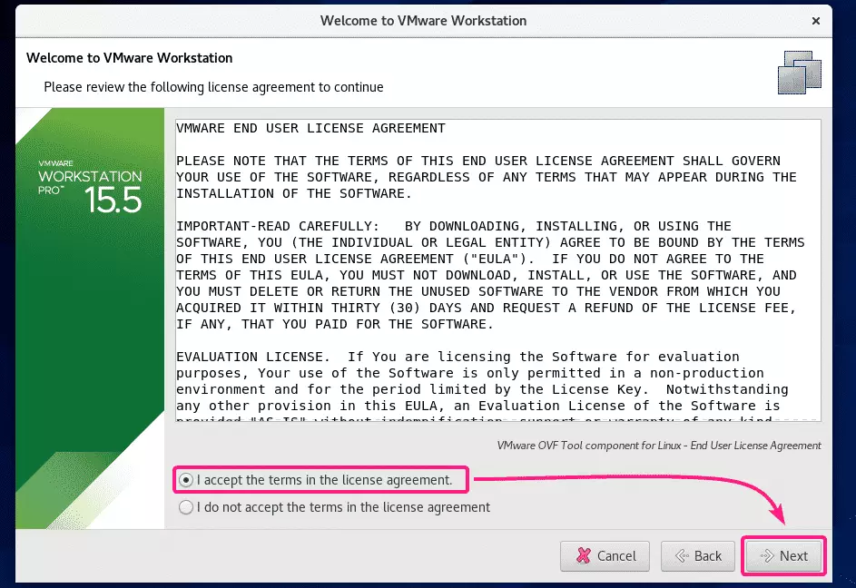 CentOS 8 ରେ VMware ୱର୍କଷ୍ଟେସନ୍ ପ୍ରୋ 15 ସଂସ୍ଥାପନ କରନ୍ତୁ | 7058_23