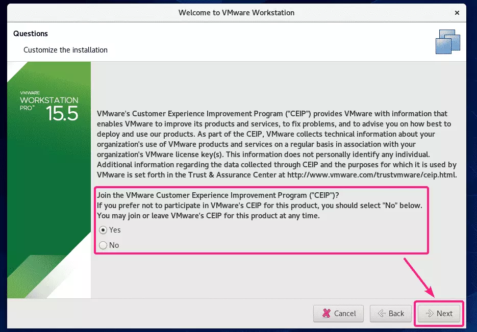 CentOS 8 ରେ VMware ୱର୍କଷ୍ଟେସନ୍ ପ୍ରୋ 15 ସଂସ୍ଥାପନ କରନ୍ତୁ | 7058_25