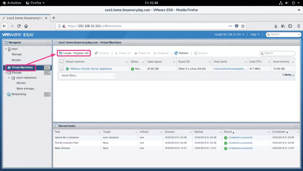 VMware ESXi સર્વર પર CentOS 8 કેવી રીતે ઇન્સ્ટોલ કરવું 7059_12