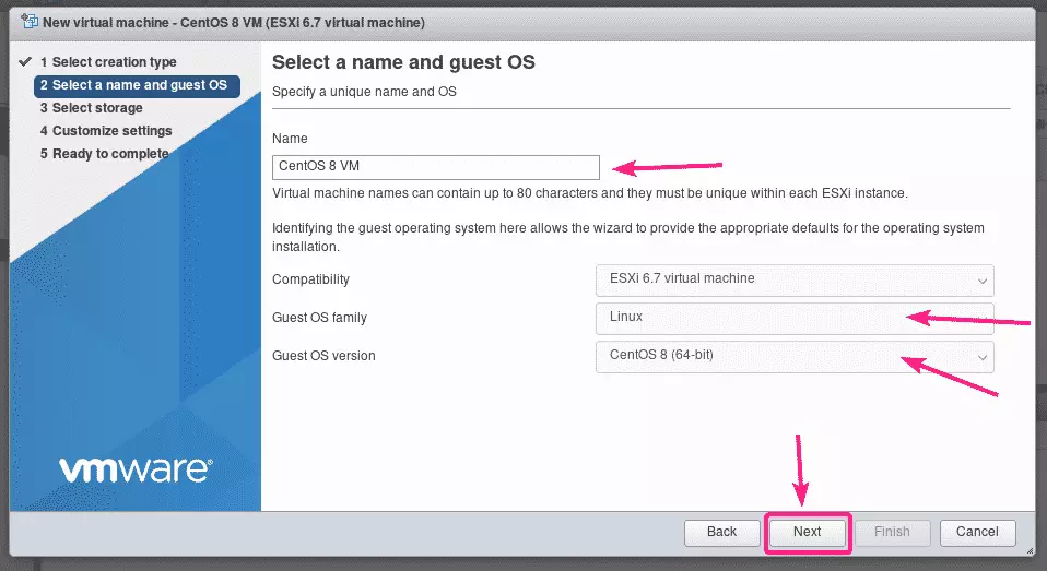 CentOS 8:n asentaminen VMware ESXi Serveriin 7059_14