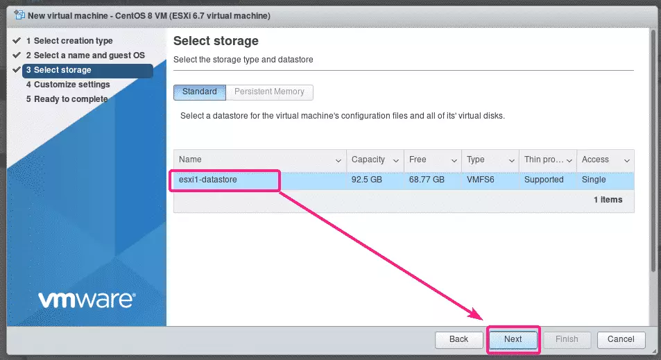 Чӣ тавр насб кардани CentOS 8 дар сервери VMware ESXi 7059_15