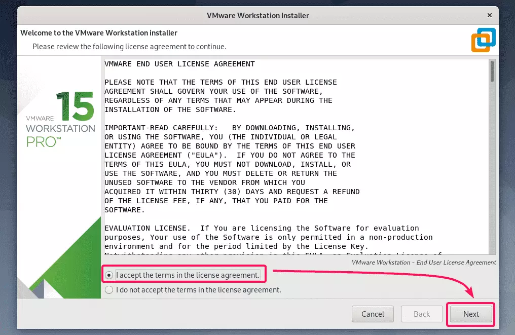 Fametrahana VMware Workstation Pro amin'ny Debian 10 7060_15