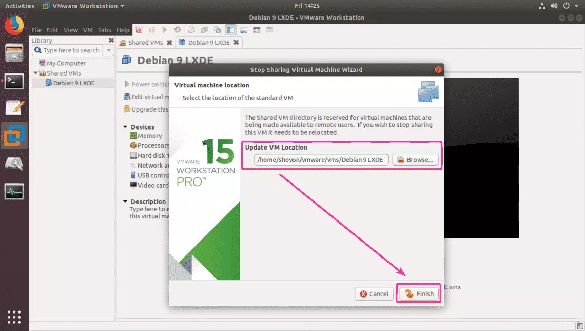 Працуйце з агульнымі віртуальнымі машынамі VMware Workstation Pro на Ubuntu 7064_21
