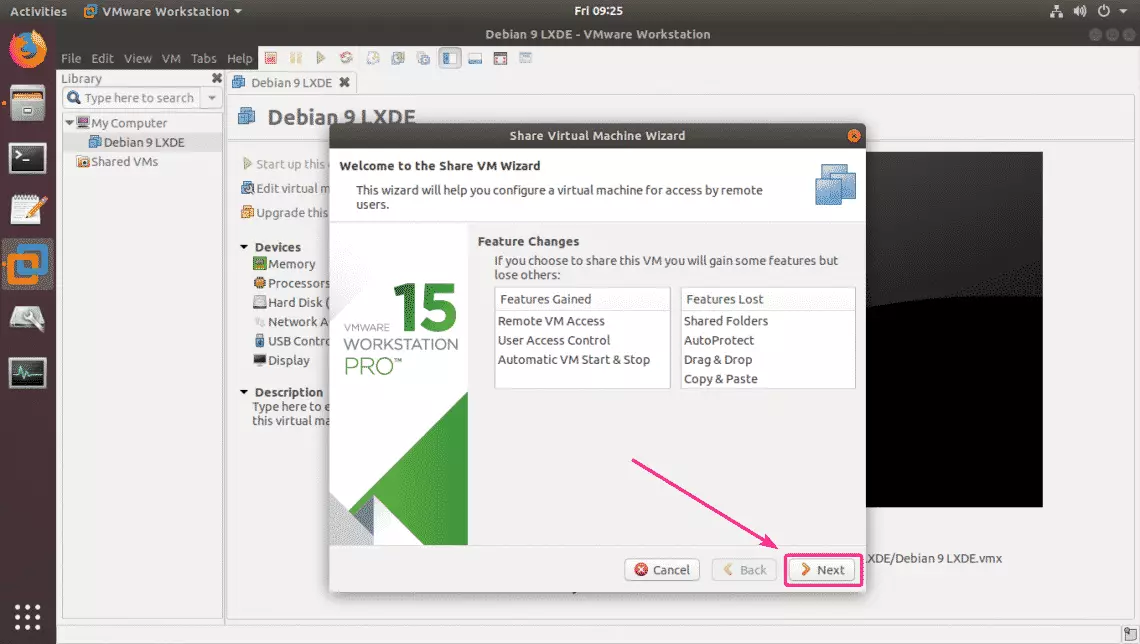 Sebetsa le VMware Workstation Pro Shared VMs ho Ubuntu 7064_7