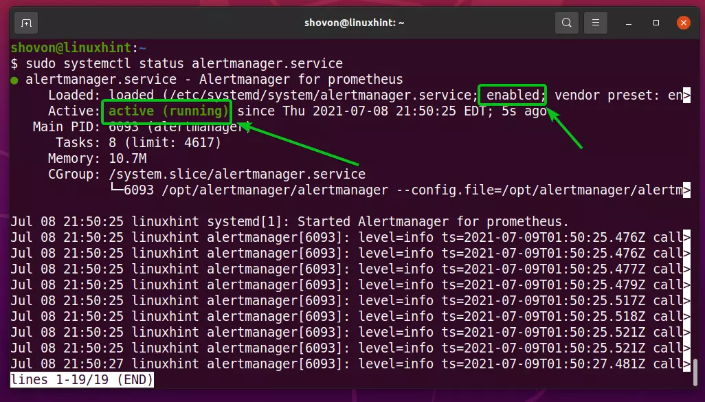 Nola instalatu eta konfiguratu Prometheus Alert Manager Ubuntu 20.04 LTS-n 7072_19