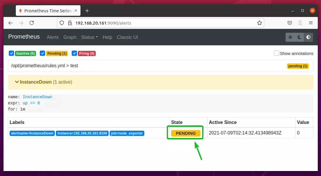 วิธีการติดตั้งและกำหนดค่า Prometheus Alert Manager บน Ubuntu 20.04 LTS 7072_40