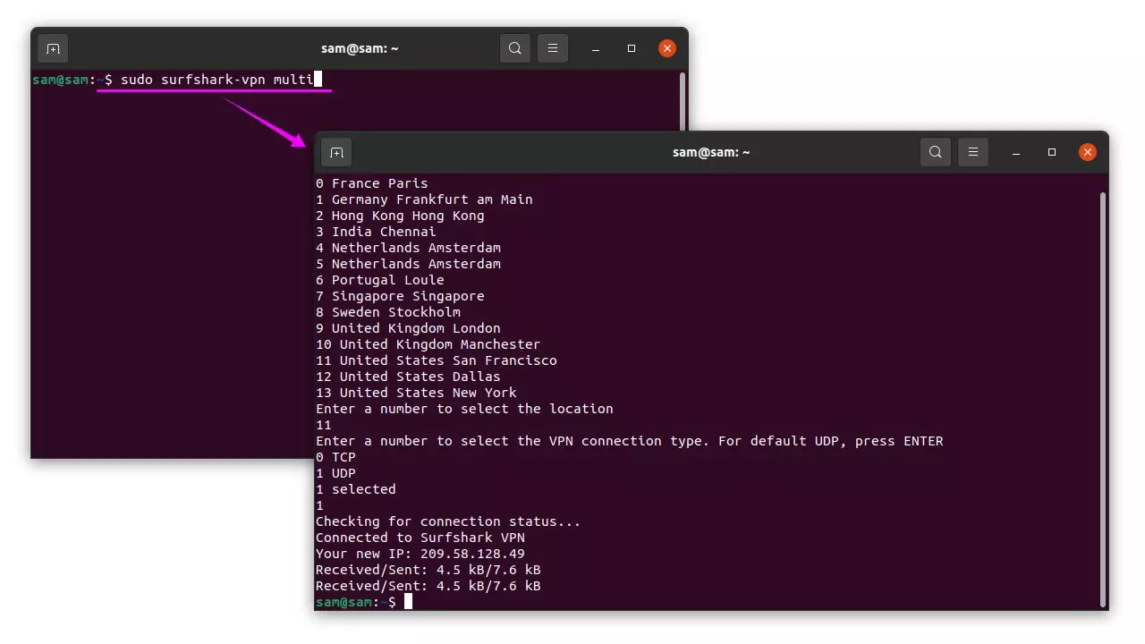 Maitiro ekudzivirira yako Ubuntu Linux System neSurfShark VPN 7081_14