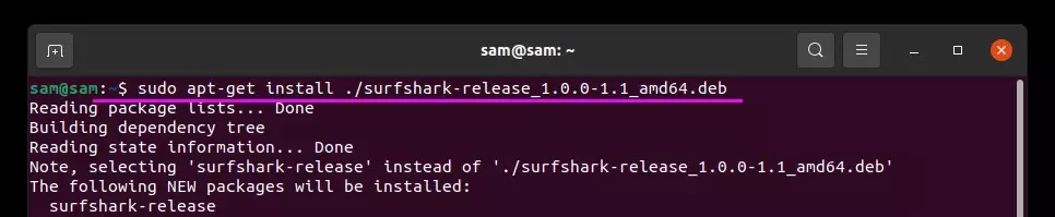 Yadda ake kare Tsarin Linux na Ubuntu tare da SurfShark VPN 7081_3