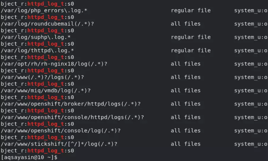 Giunsa Paglista ang Tanang Konteksto sa SELinux 7083_2