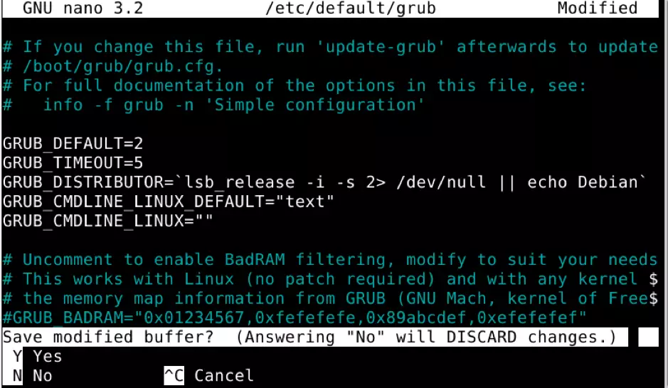 Променете реда на зареждане на grub в Debian Linux 7096_10