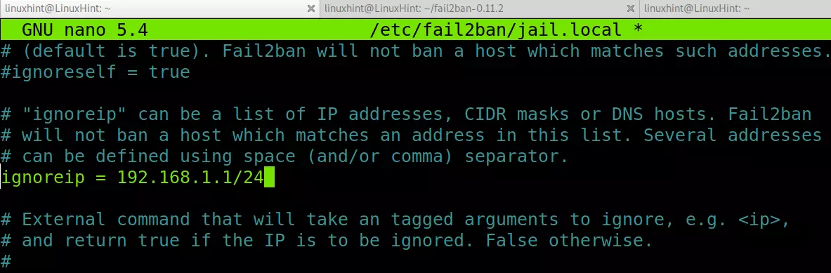 ຂ້ອຍຈະເຮັດບັນຊີຂາວທີ່ຢູ່ IP ໃນ fail2ban ໄດ້ແນວໃດ? 7108_3