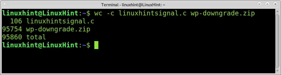 Linux Wc -C பைட்டுகளை எண்ணுவதற்கான விருப்பம் 7110_2