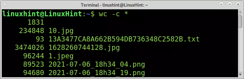 Linux Wc -C Բայթերը հաշվելու տարբերակ 7110_3