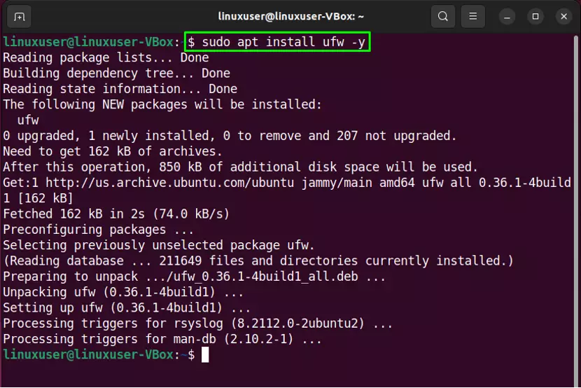 Ubuntu 22.04'та UFW белән Firewall'ны ничек урнаштырырга 71_2