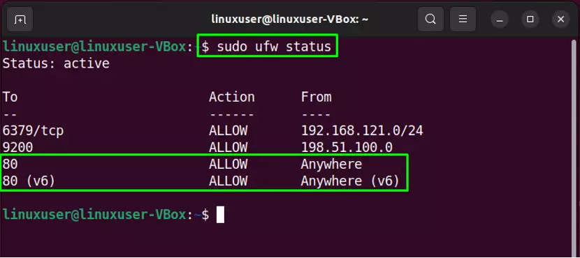 Kaip nustatyti ugniasienę naudojant UFW Ubuntu 22.04 71_7
