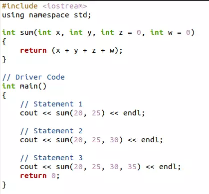 C++ Default Parameters 7250_1