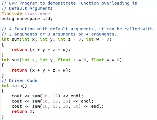 Mga Default na Parameter ng C++ 7250_6