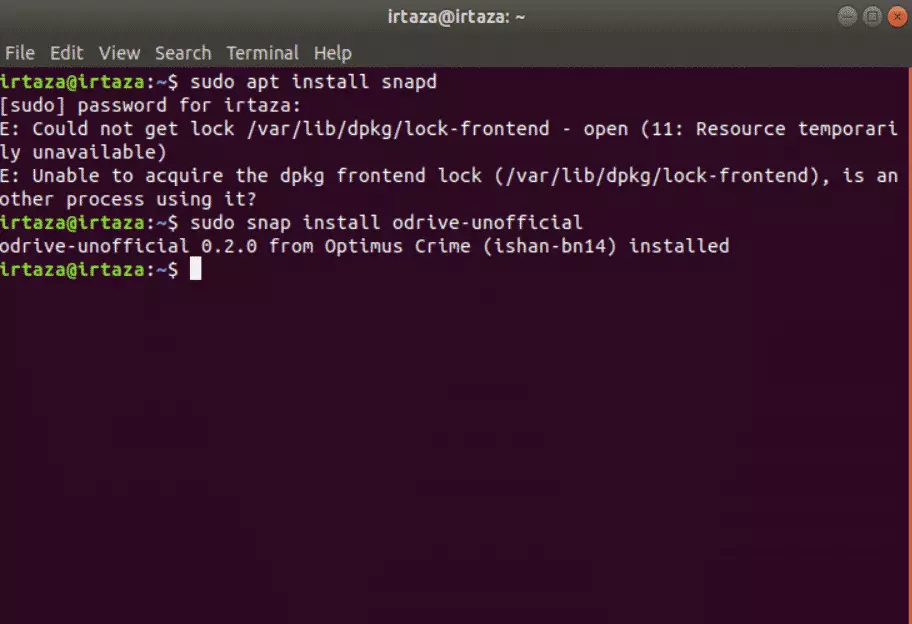 Otu esi etinye ma jiri ODrive na Ubuntu 731_4