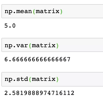 Python: Mga Vector, Matrice at Array na may NumPy 7324_4