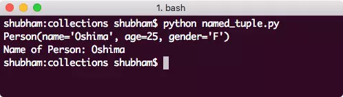 Pinangalanang koleksyon ng Tuple sa Python