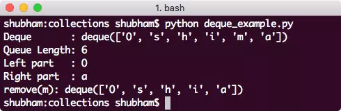 Elimina la cua de col·lecció en Python