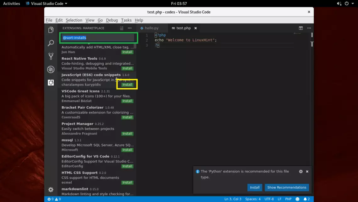 Visual Studio Code Arch Linux ස්ථාපනය කරන්න 7397_36