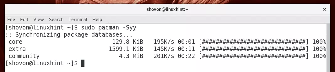 Wéi Update de Pacman Datenbanken op Arch Linux 7404_2