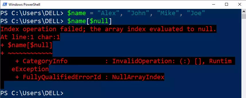 Cosa significa $null in PowerShell? 7413_10