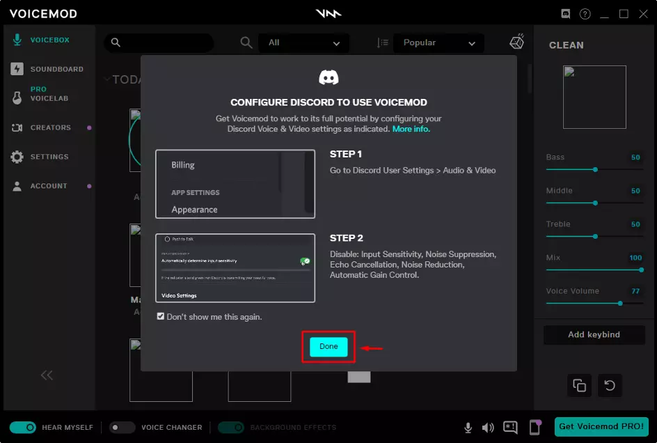 डिस्कॉर्ड डेस्कटॉप पर VOICEMOD का उपयोग कैसे करें 742_15