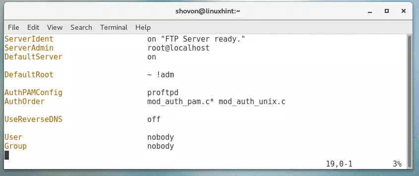 Giunsa ang Pag-setup sa usa ka FTP Server nga adunay ProFTPd sa CentOS 7 7472_24