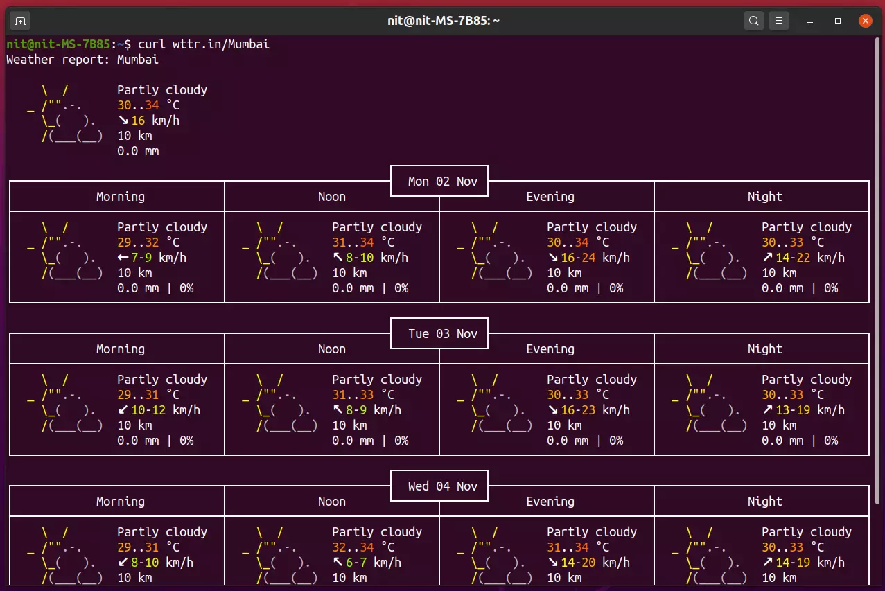 Linux માટે શ્રેષ્ઠ હવામાન એપ્લિકેશન્સ 7491_7