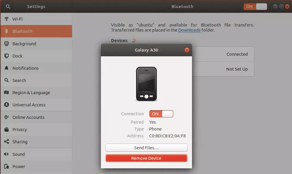 Ubuntu-аас Bluetooth төхөөрөмж рүү хэрхэн файл илгээх вэ 7561_6