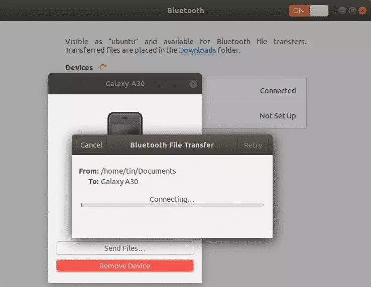 Ubuntu から Bluetooth デバイスにファイルを送信する方法 7561_8