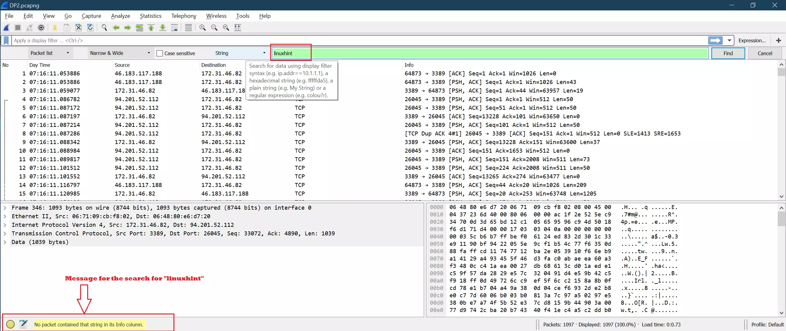 Kako koristiti Wireshark za traženje niza u paketima 7568_9