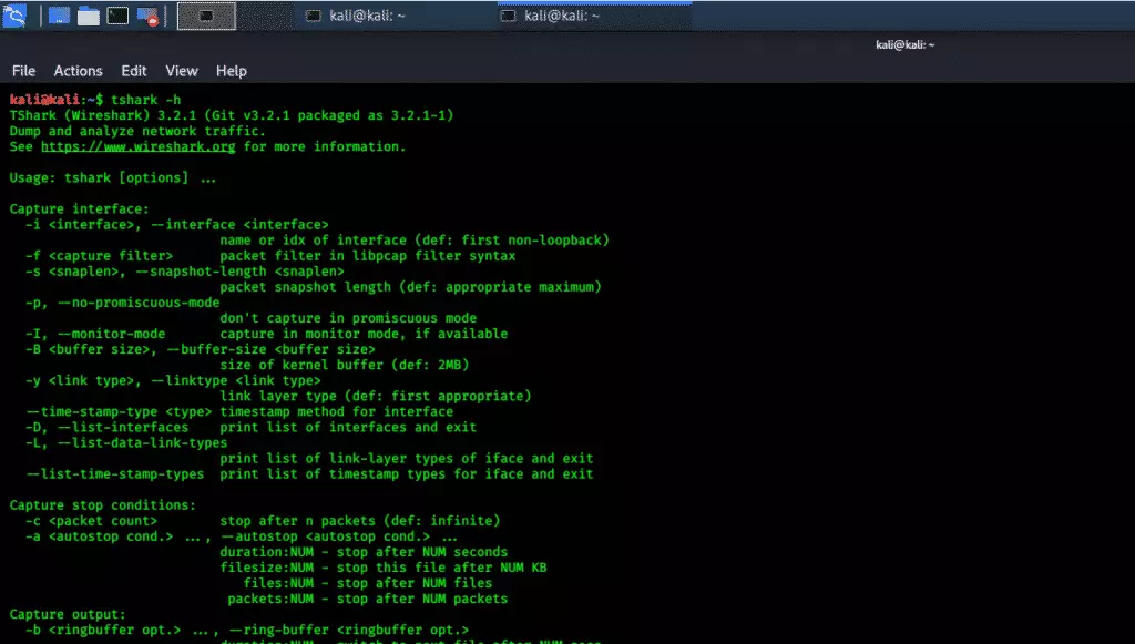 Bii o ṣe le Fi Package Wireshark sori ẹrọ ni Kali Linux 2020.1 7572_3