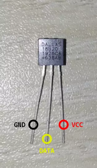 DS18B20 デジタル温度計のピン配列