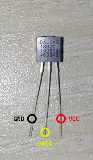 DS18B20 Pinouts เทอร์โมมิเตอร์ดิจิตอล