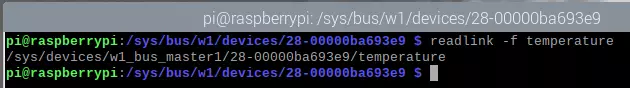 readlink -f temperature