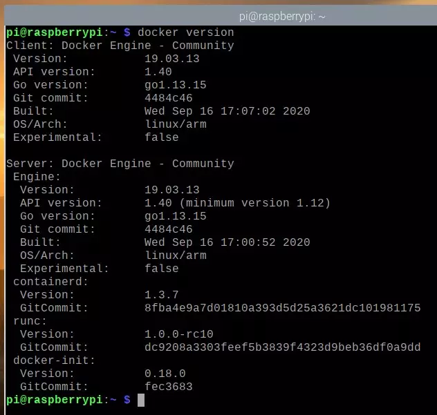 Како да инсталирате Docker на Raspberry Pi 4 7682_17