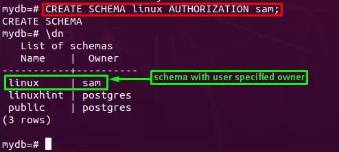 Postgres دا CREATE SCHEMA نى قانداق ئىشلىتىش كېرەك 7799_3