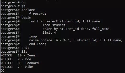 A na U ka Etsa Loops ho PostgreSQL? 7817_7