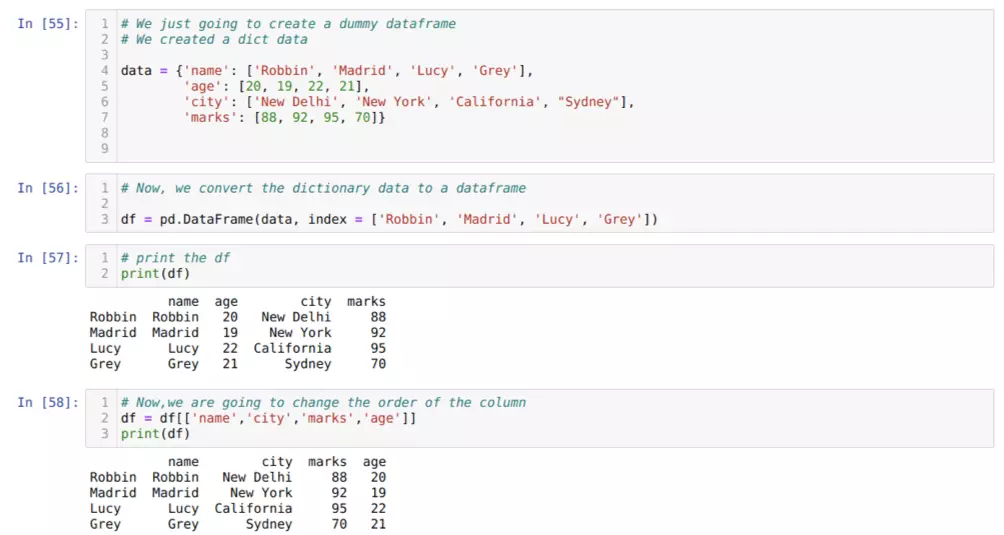 Hloov qhov kev txiav txim ntawm kab hauv Pandas dataframe 7857_1