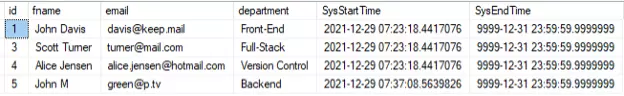 Yuav Siv SQL Server Temporal Table li cas 7878_5