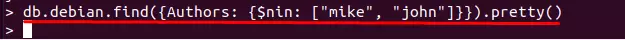 MongoDB ನಲ್ಲಿ $in ಮತ್ತು $nin ಆಪರೇಟರ್ಗಳನ್ನು ಹೇಗೆ ಬಳಸುವುದು 7923_8