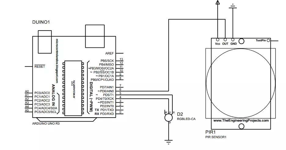 Arduino Uno ਨਾਲ PIR ਮੋਸ਼ਨ ਡਿਟੈਕਸ਼ਨ ਸੈਂਸਰ ਨੂੰ ਕਿਵੇਂ ਇੰਟਰਫੇਸ ਕਰਨਾ ਹੈ 7983_3