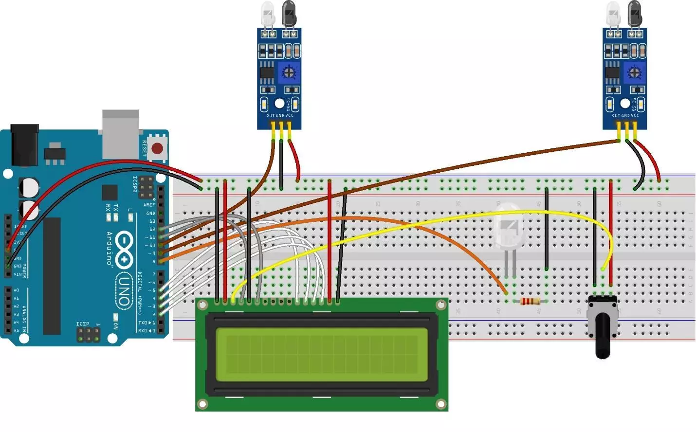Arduino Uno에서 IR 모듈을 사용하여 속도 추적기를 만드는 방법 7998_2