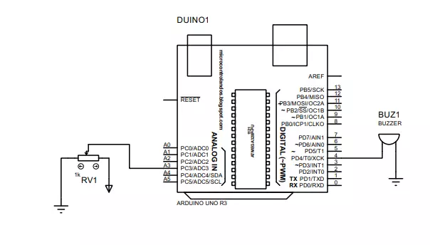 Como alterar a frequência do buzzer com potenciômetro – Arduino Uno 8001_1