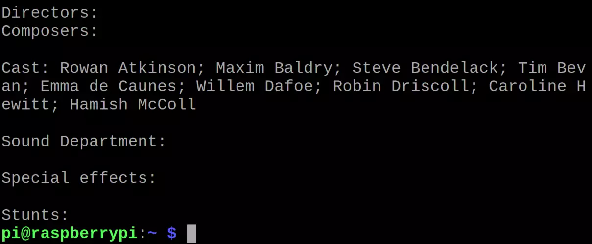 Cómo obtener información de películas en la terminal Raspberry Pi 8009_14