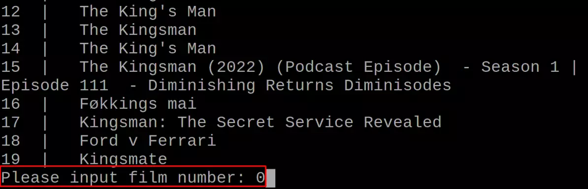 Cómo obtener información de películas en la terminal Raspberry Pi 8009_16